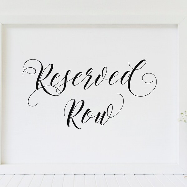 Reserved Row Sign - Etsy