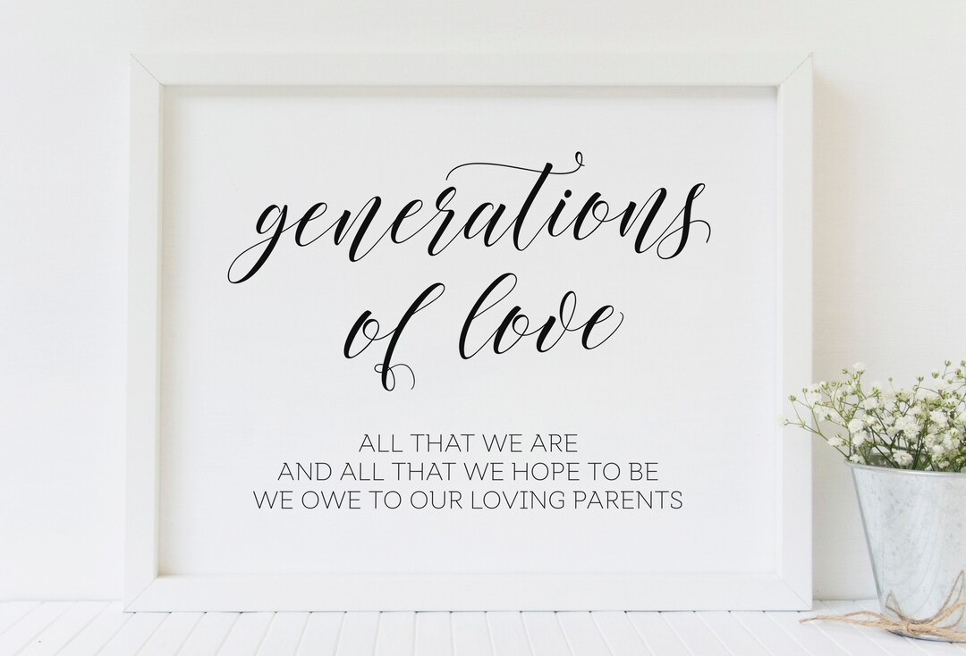 Generations of Love, Wedding Signs, Generations of Love Sign, Wedding ...