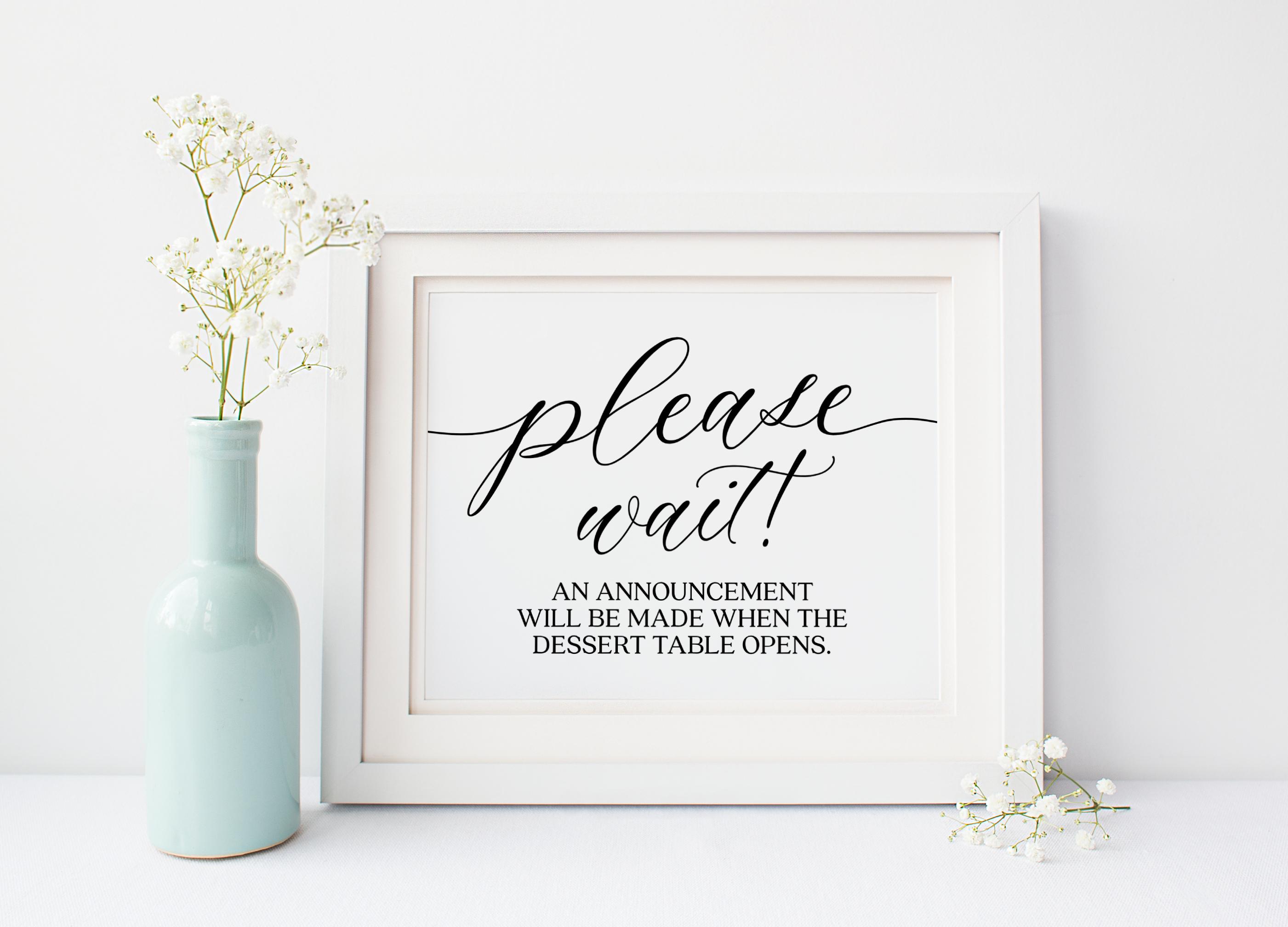 Dessert Table Wedding Sign: Elegant Calligraphy (digital Download) - Etsy