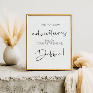 Personalized Retirement Gift Sign: Modern Minimalist Printable (PDF ...