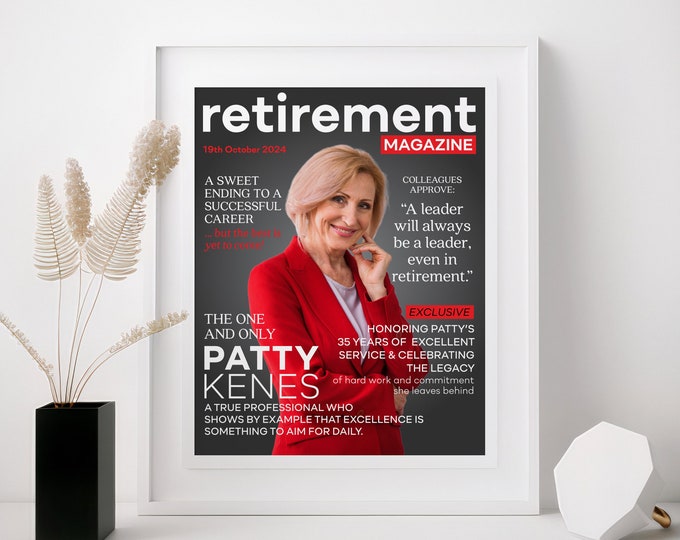 Personalized Magazine Style Photo Retirement Poster for Teacher ...