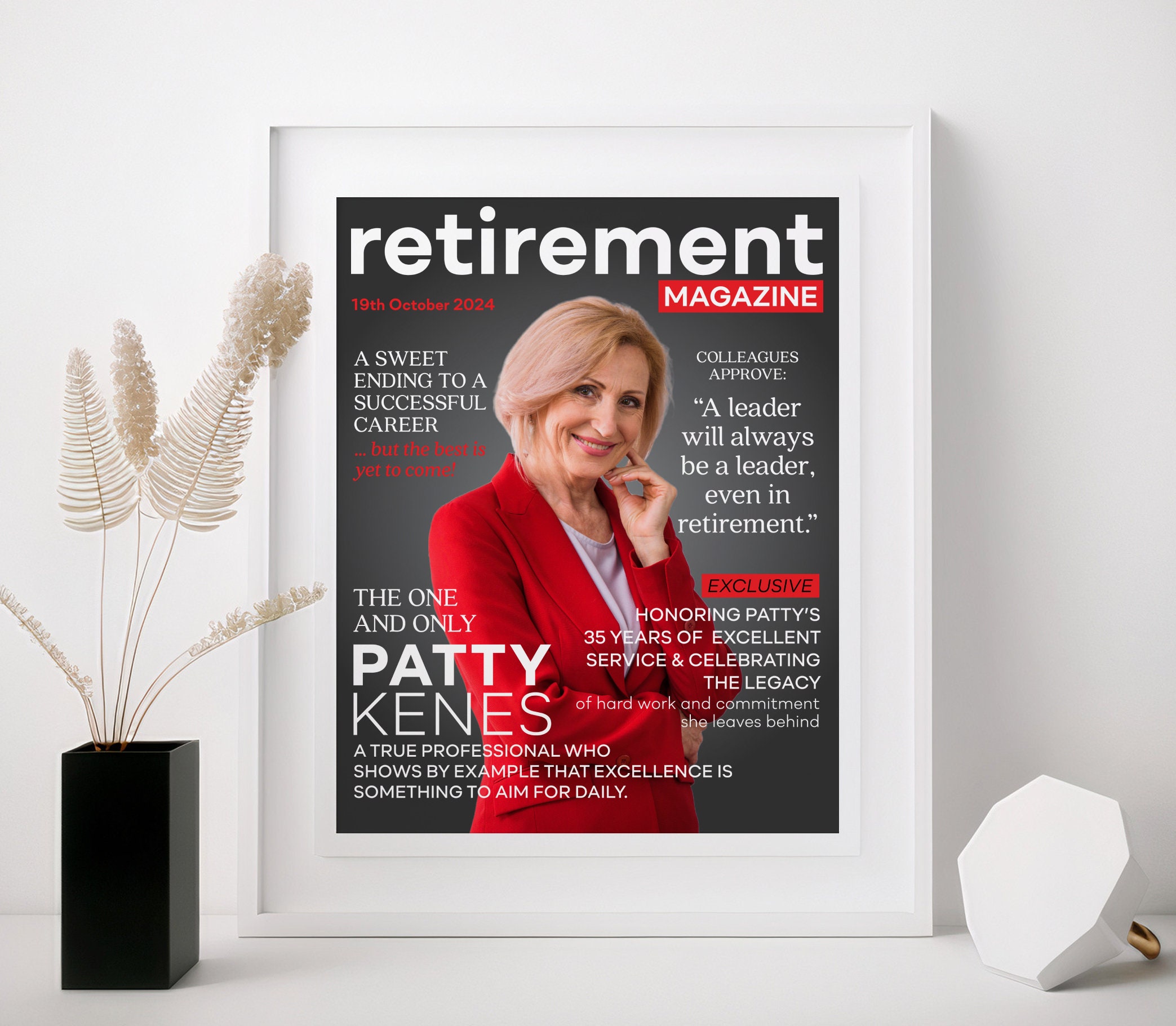 Personalized Retirement Magazine Cover Photo Poster (digital Download ...