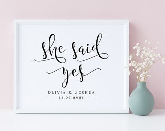 She Said Yes Sign - Etsy