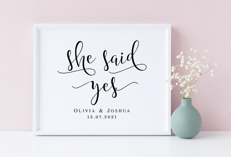 She Said Yes Engagement Sign Wedding Signs She Said Yes - Etsy