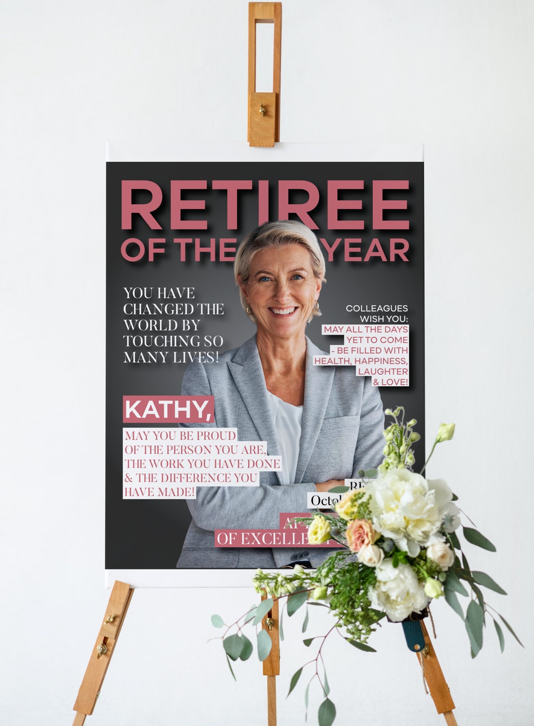Retiree of the Year Gift Sign, Retirement Sign, Retirement Gift ...