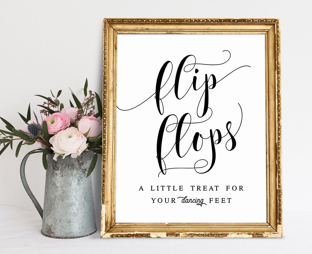Flip Flops Wedding Sign: Dancing Feet Printable (digital Download) - Etsy