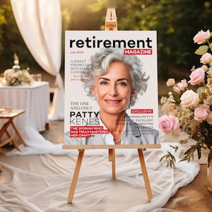 Retirement Magazine Photo Poster, Retirement Gift Signs, Retiree Gift ...