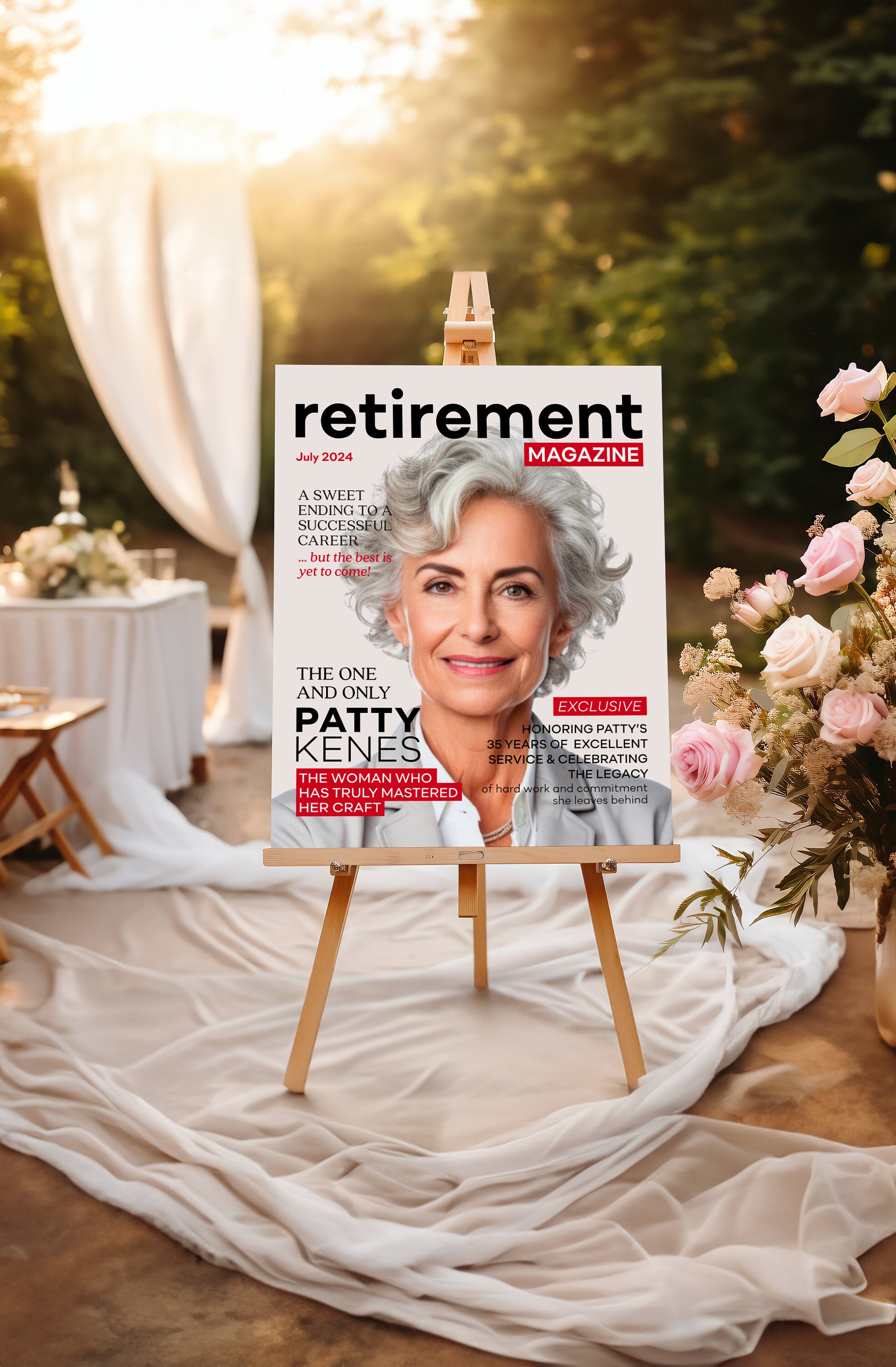 Personalized Retirement Magazine Cover Photo Poster (digital Download ...