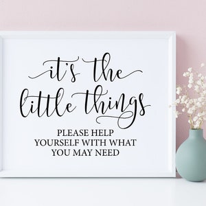 It's the Little Things, Please Help Yourself, Bathroom Basket Sign ...