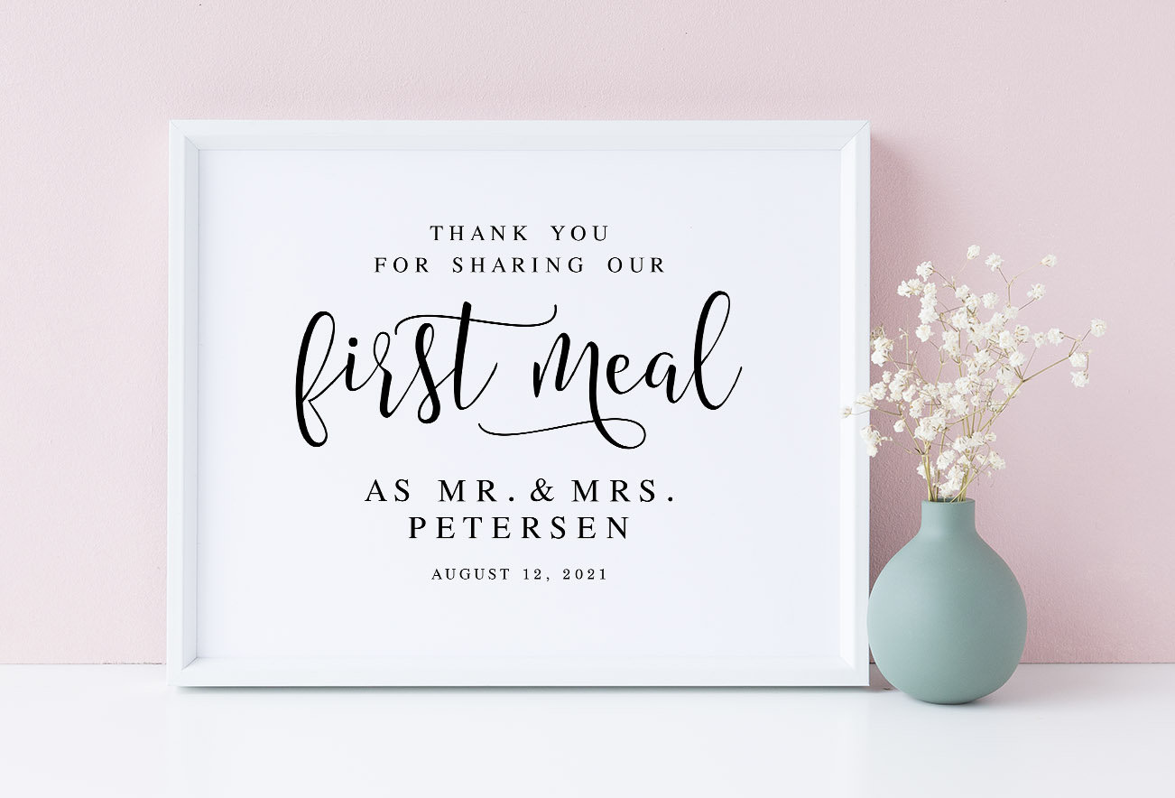 Thank You For Sharing Our First Meal As Mr And Mrs Wedding | Etsy