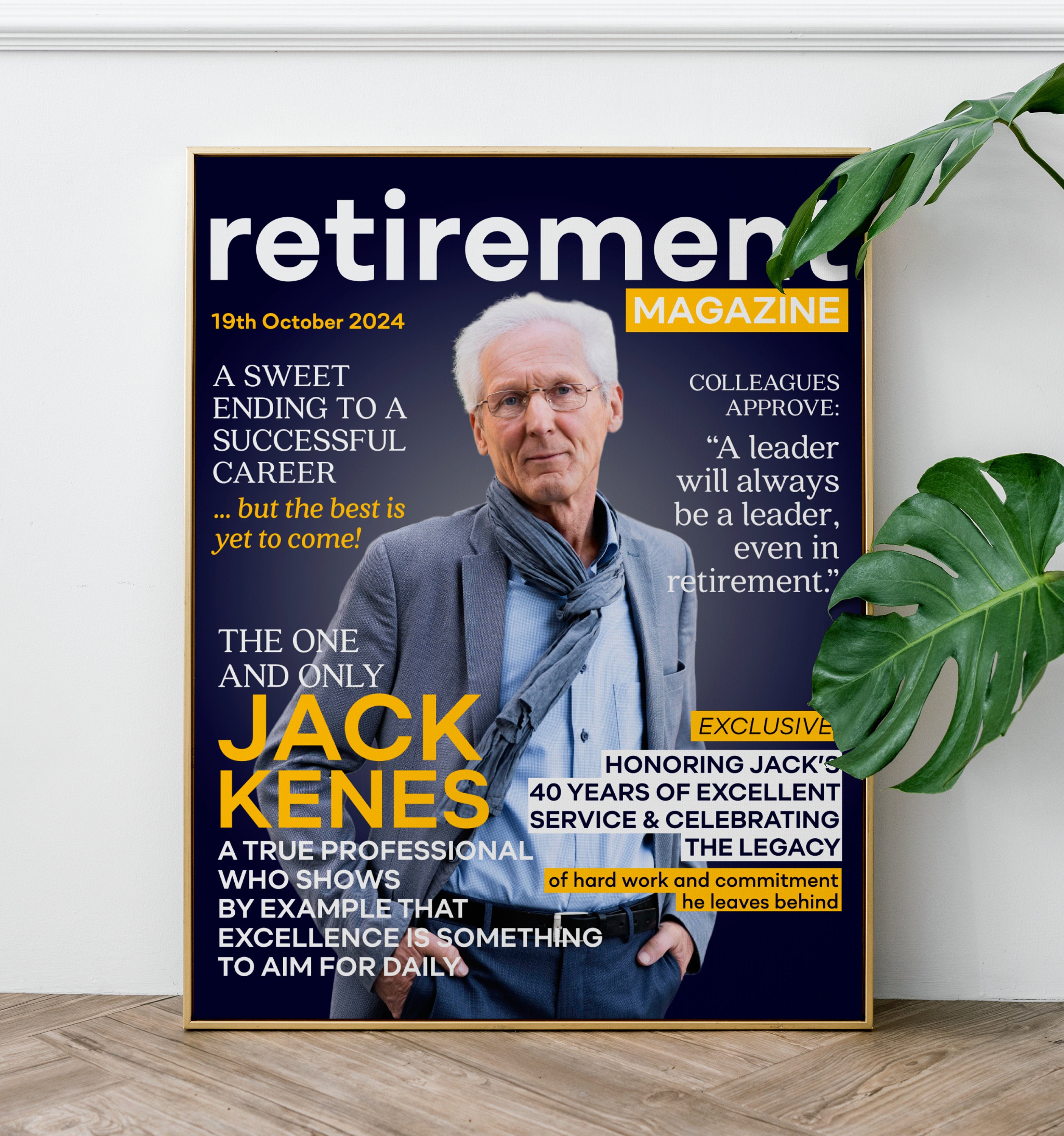 Personalized Retirement Magazine Cover Poster: Photo Print (digital ...