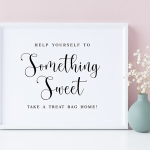 Help Yourself to Something Sweet, Take A Treat Bag Home, Wedding Favors ...