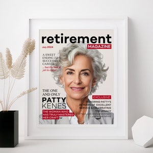Personalized Retirement Magazine Cover Photo Poster (digital Download ...