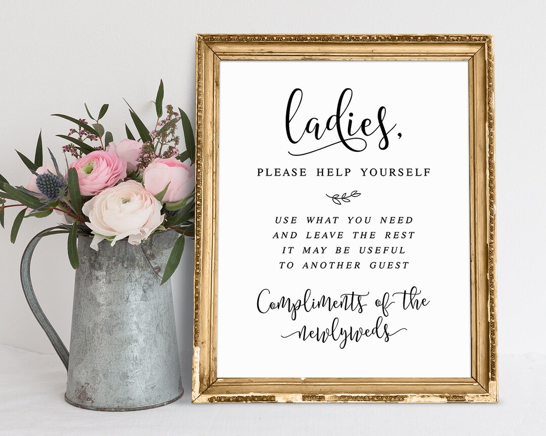 Ladies Please Help Yourself, Wedding Ladies Bathroom Sign, Wedding ...