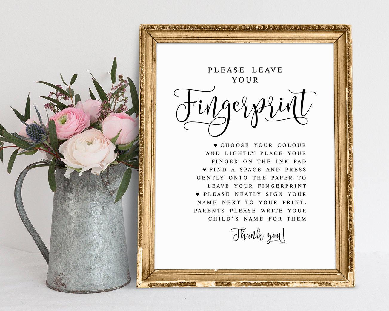 Please Leave Your Fingerprint Wedding Signs Fingerprint - Etsy