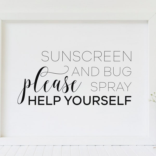 Wedding Sunscreen Sign - Etsy