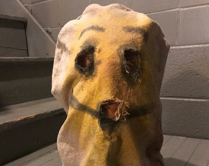 HAPPY Creepy Sack Mask - Etsy
