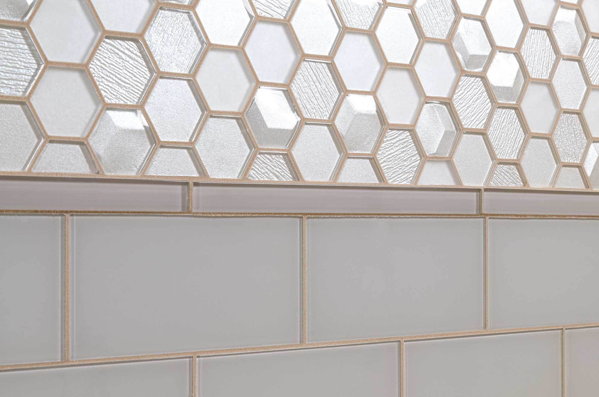 MTO0302 Modern Beveled Hexagon Beige White Glossy Metallic | Etsy