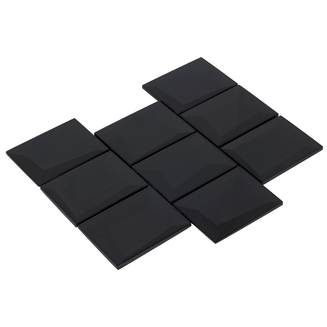 MTO0144 Modern Squares Black Glossy Glass Mosaic Tile - Etsy