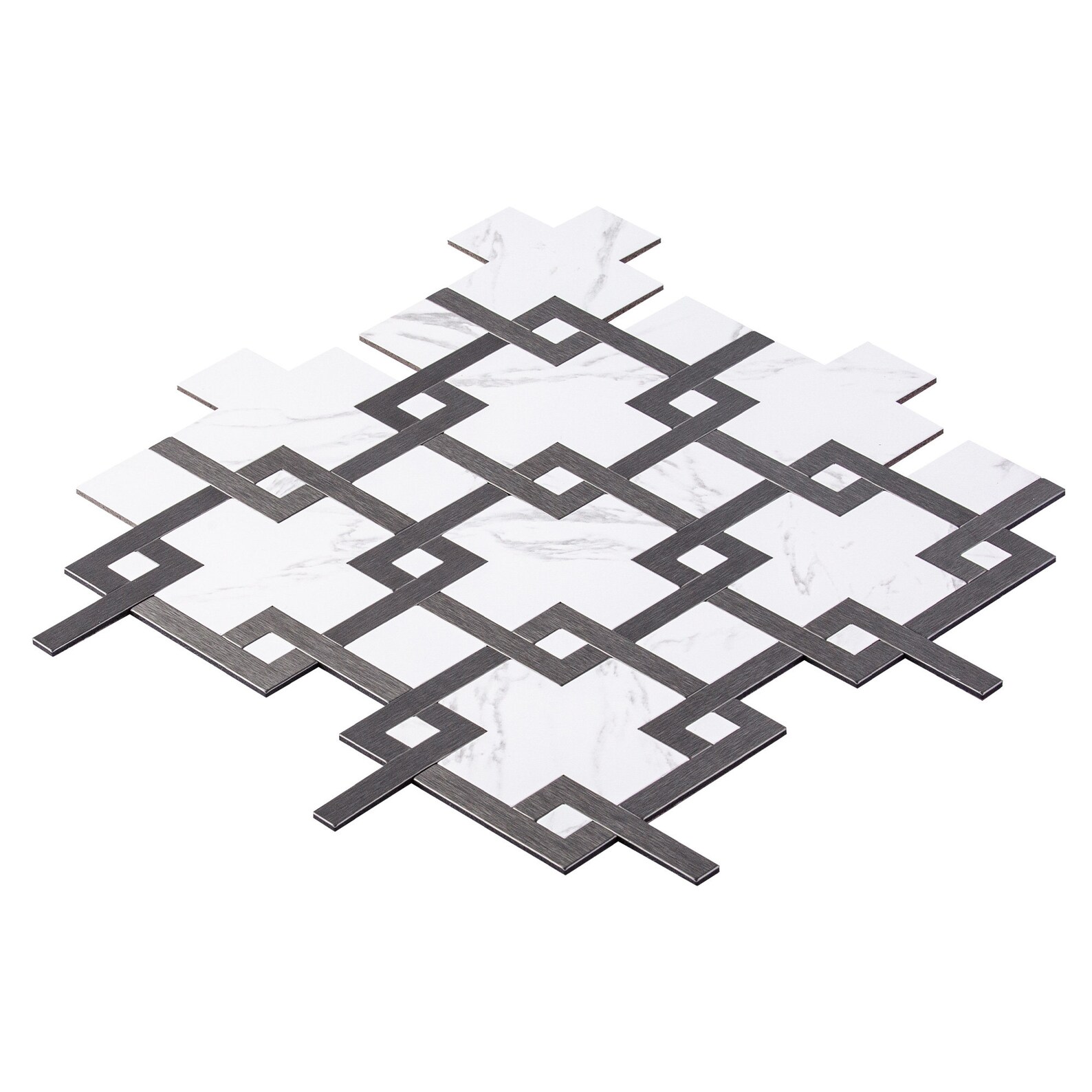 Modern Peel and Stick White Gray Marble-look Square Matte - Etsy