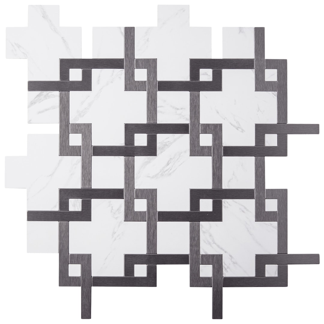 Modern Peel and Stick White Gray Marble-look Square Matte - Etsy