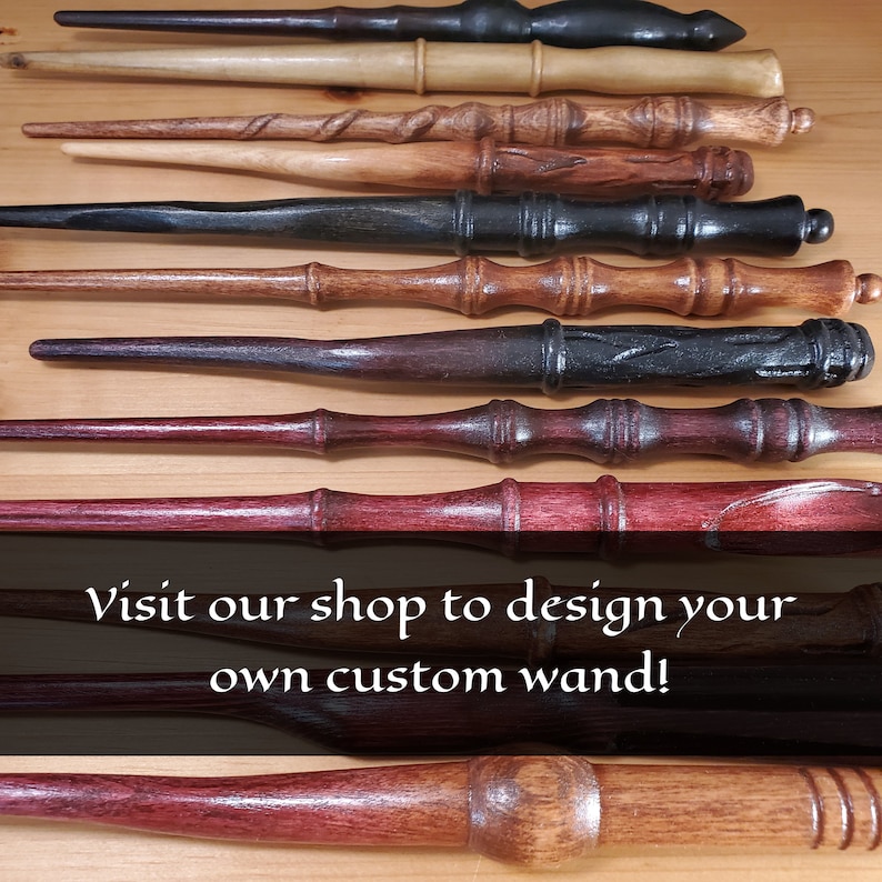 Laser Cut Wand Stand With Engraving Black Walnut or Cherry - Etsy