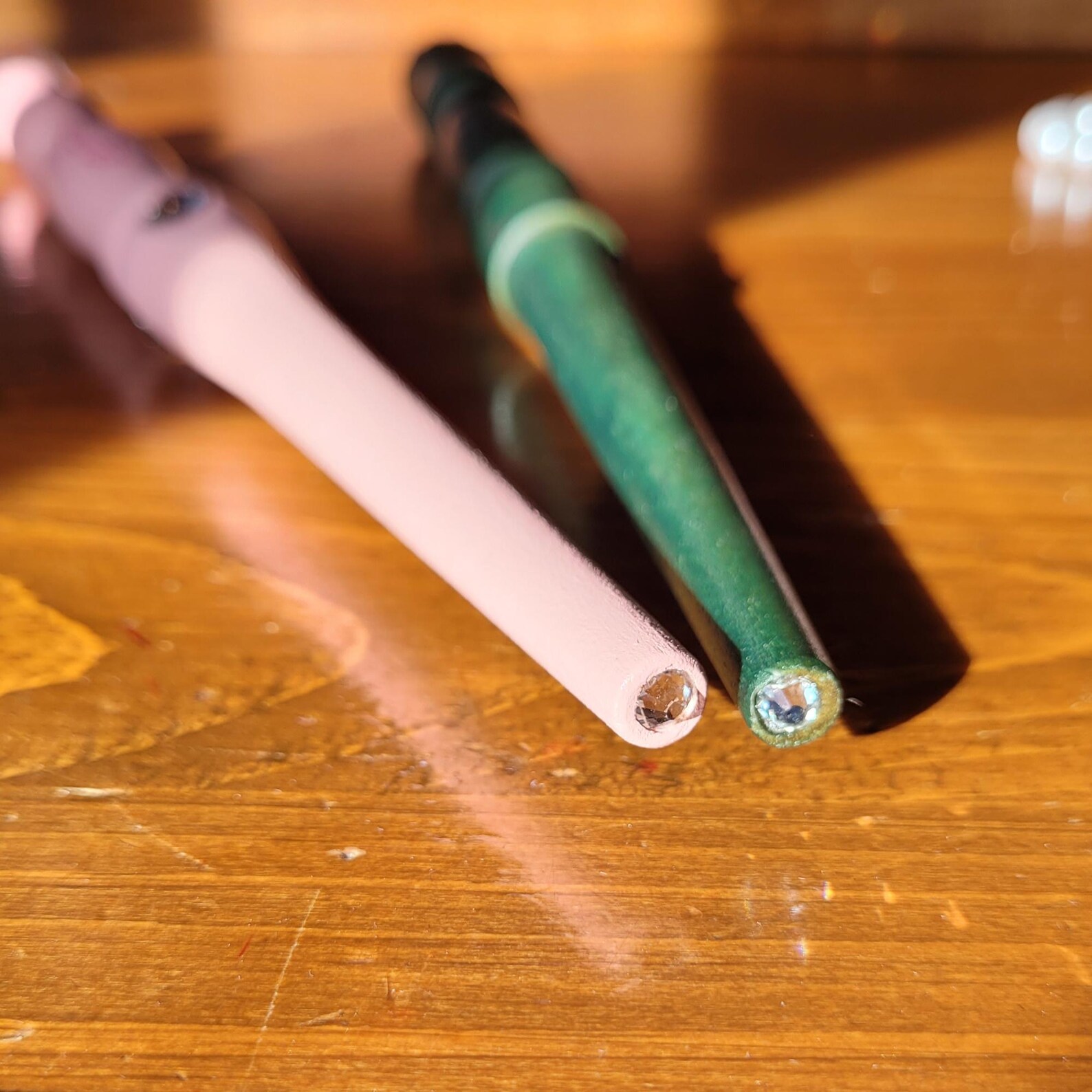 Glinda and Wicked Witch Wands: Handcrafted Cherry Wands With Gem ...