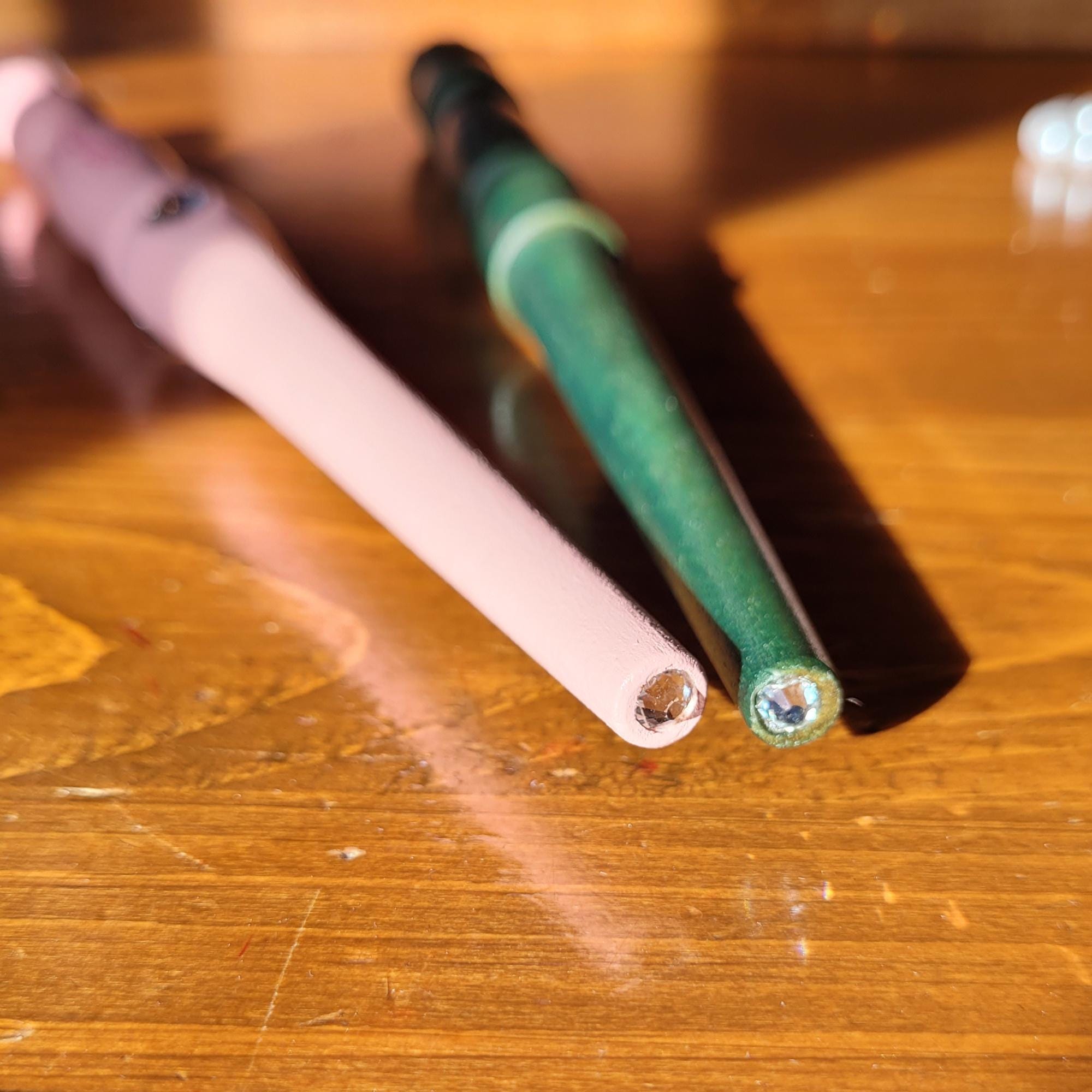 Glinda and Wicked Witch Wands: Handcrafted Cherry Wands With Gem ...