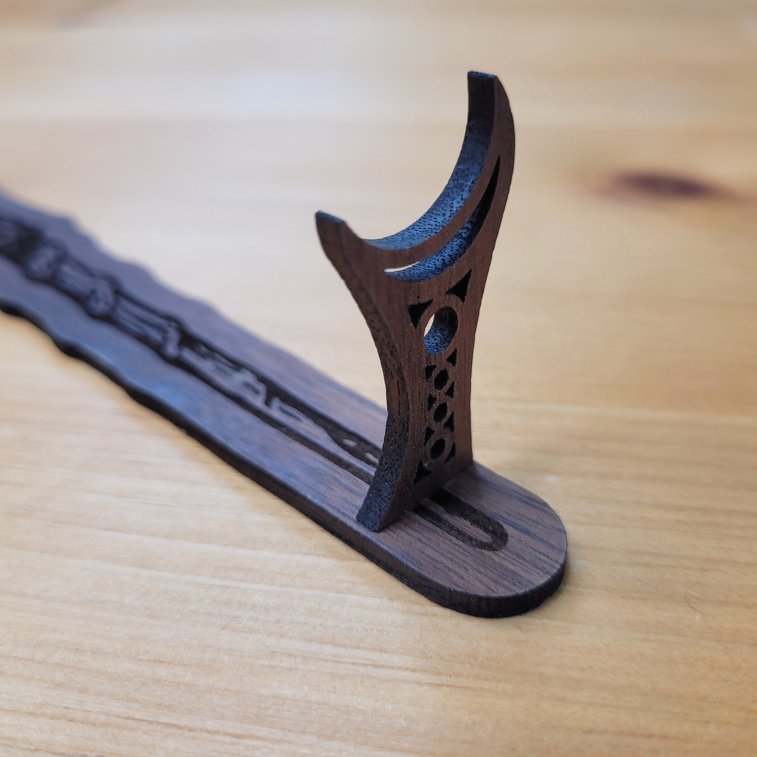 Laser Cut Wand Stand With Engraving Black Walnut or Cherry - Etsy
