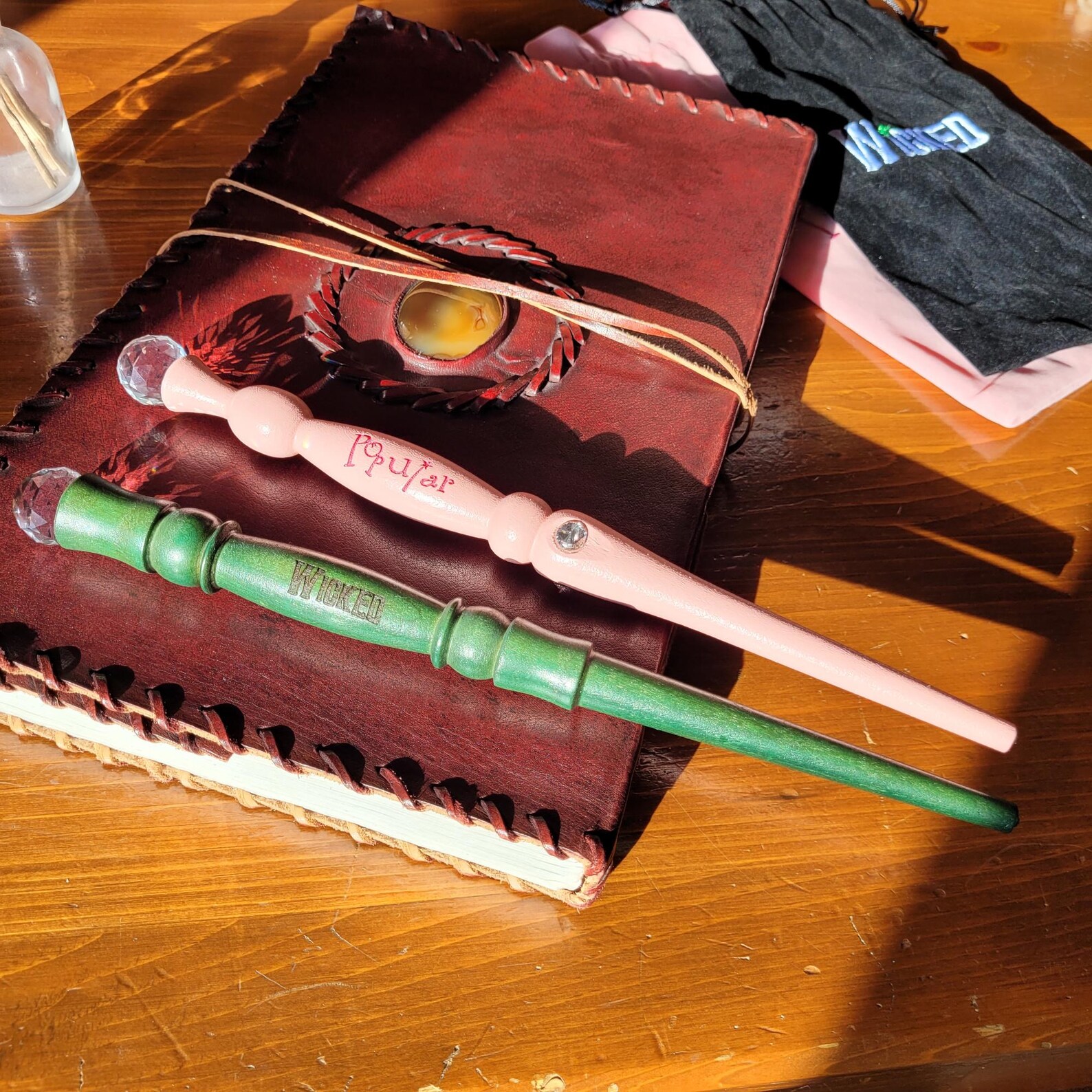 Glinda and Wicked Witch Wands: Handcrafted Cherry Wands With Gem ...