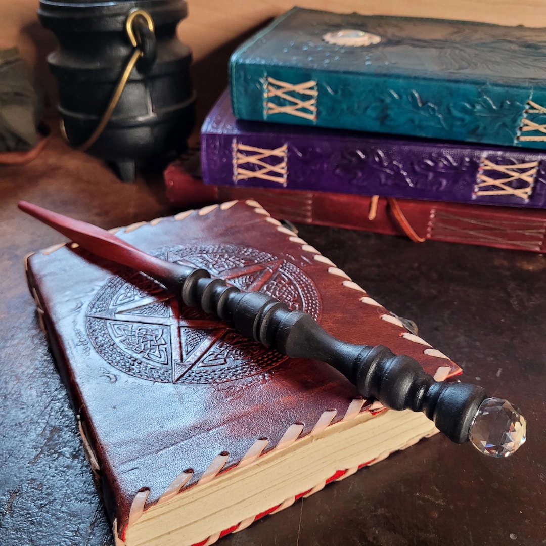Elegant African Mahogany Magic Wand With Glass Gem - Etsy UK