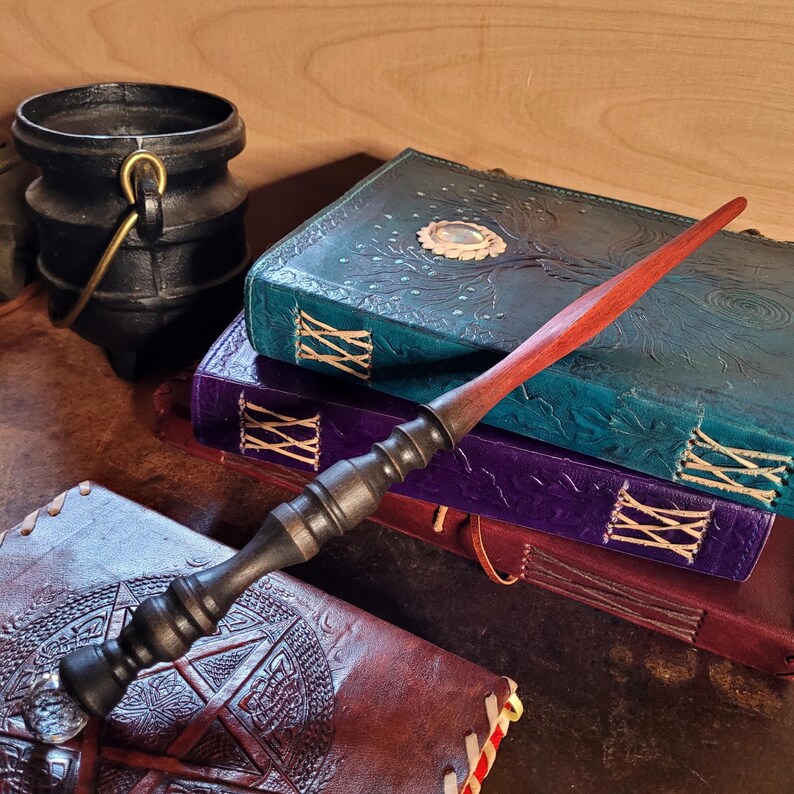 Elegant African Mahogany Magic Wand With Glass Gem - Etsy