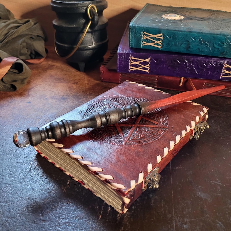 Elegant African Mahogany Magic Wand With Glass Gem - Etsy UK