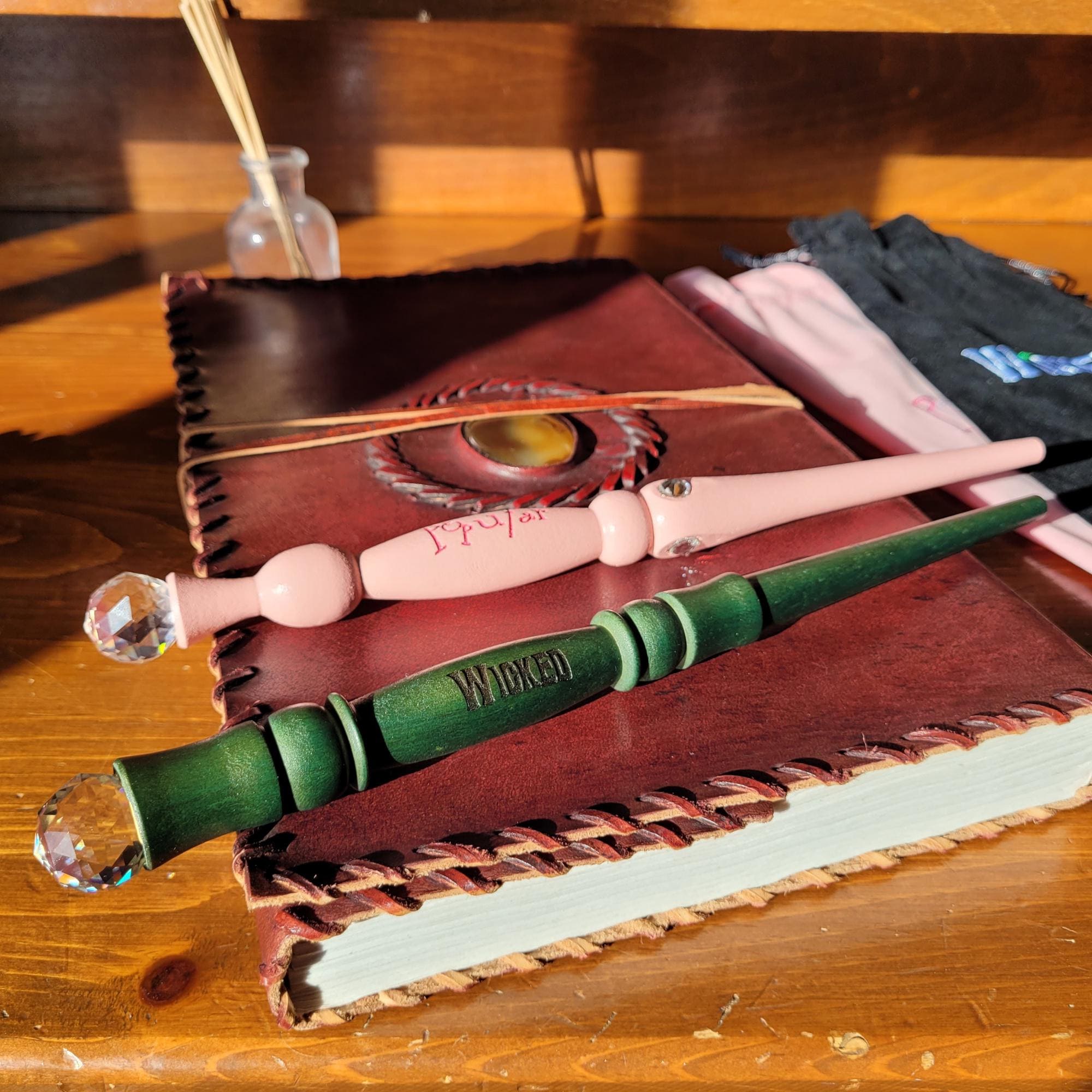 Glinda and Wicked Witch Wands: Handcrafted Cherry Wands With Gem ...