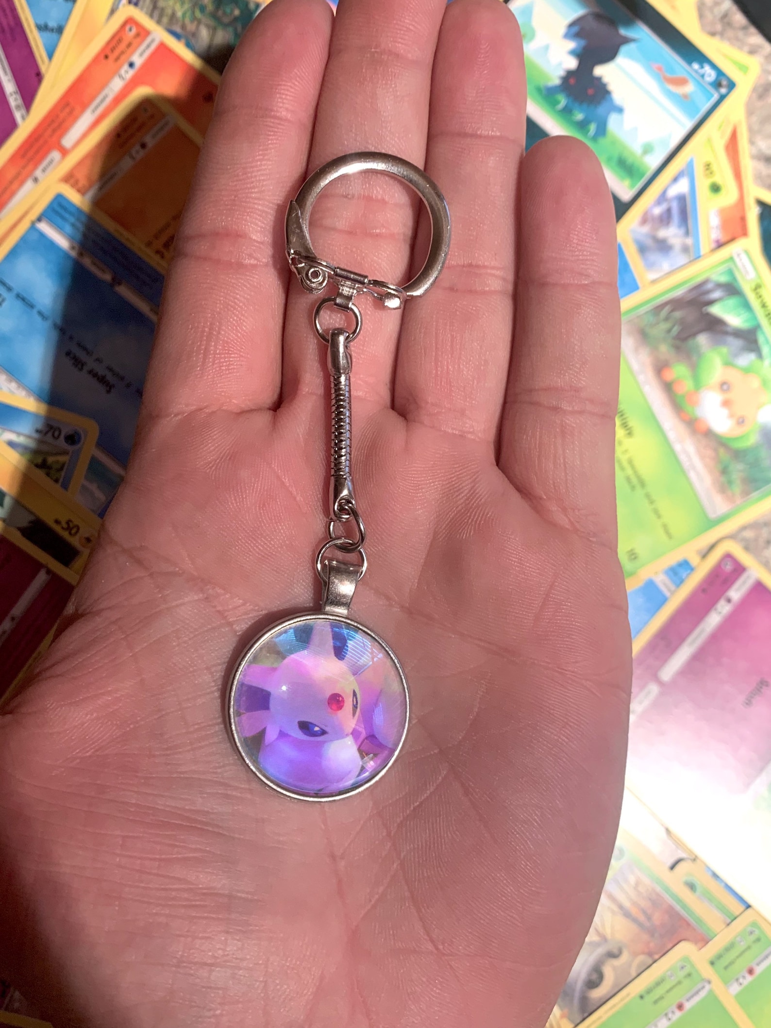 Espeon Necklace or Keychain 25mm | Etsy