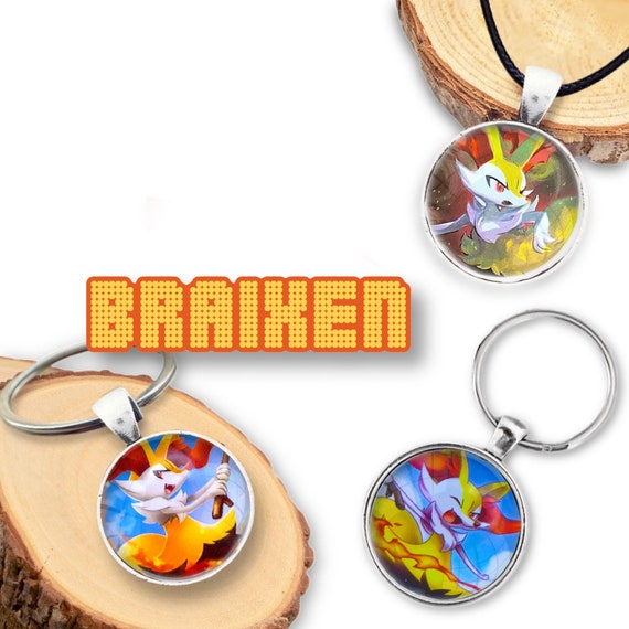 Braixen Necklace or Keychain 25mm - Etsy
