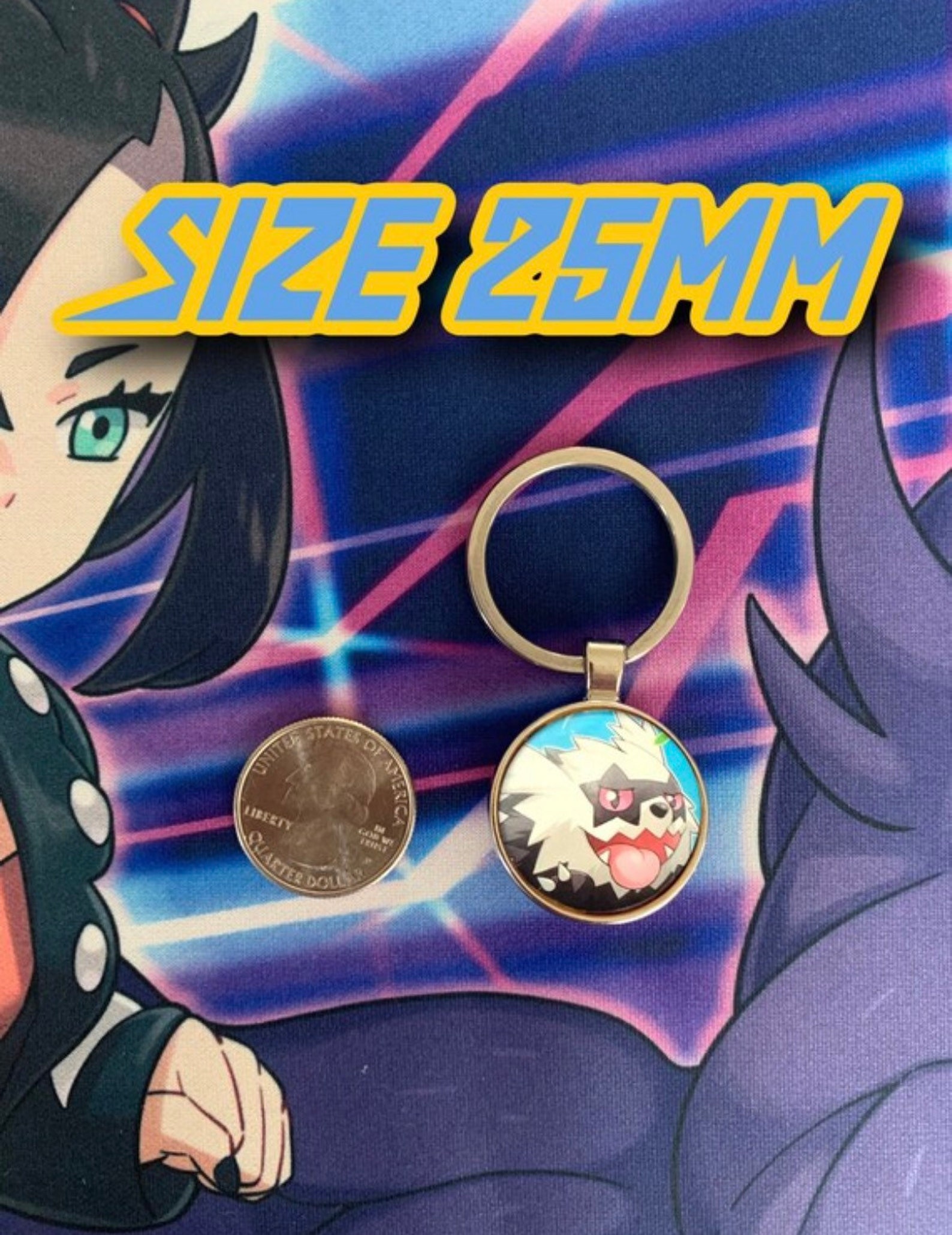 Mewtwo Necklace or Keychain 25mm | Etsy