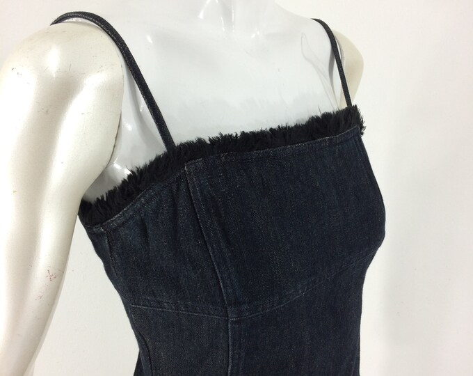 ARMANI EXCHANGE Denim Dress Sleeveless Spaghetti Strap Summer Women ...