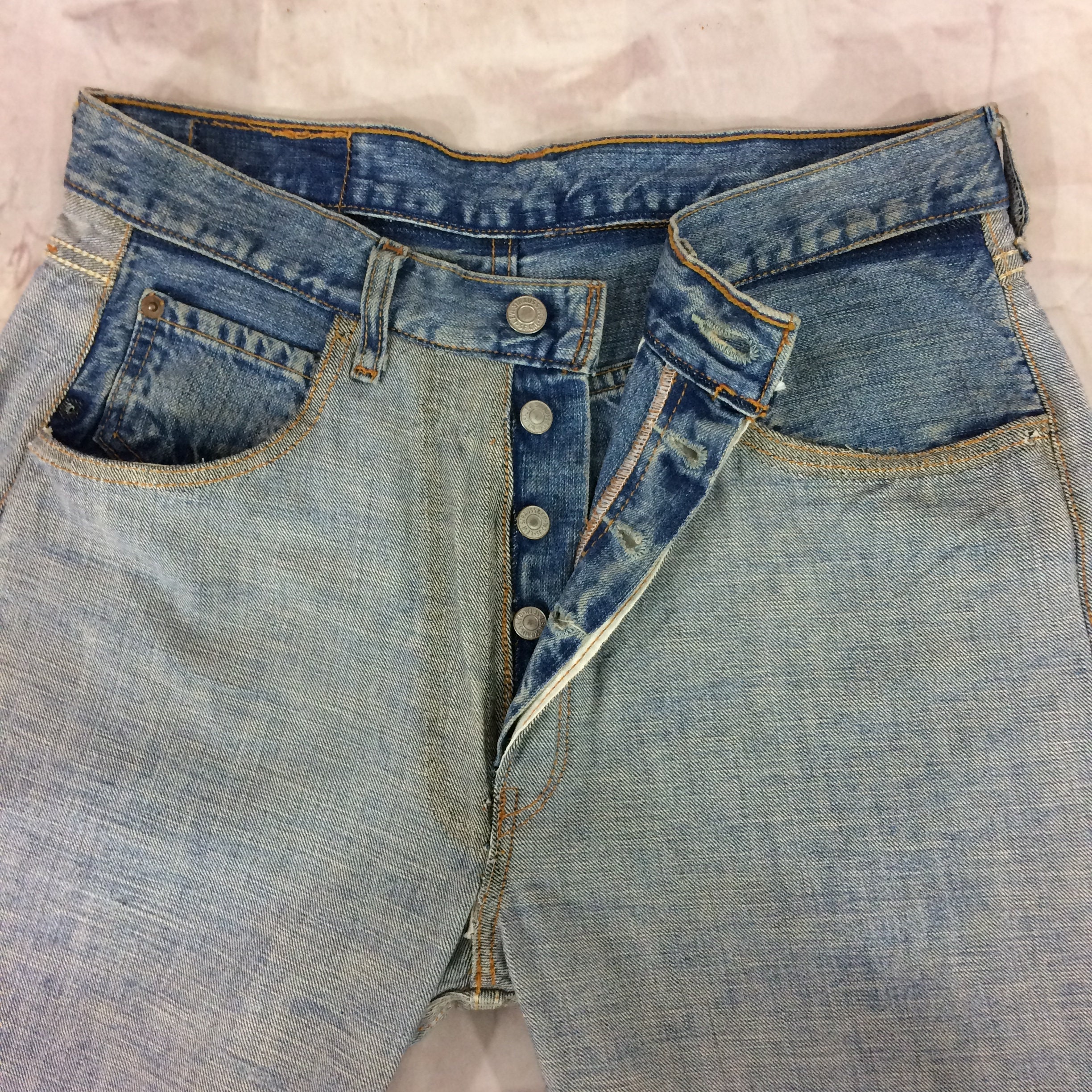 Size 30 Levi's 501 Inside Out Jeans Y2K Distressed Button Size 30 Levi's 501 Inside Out Jeans Y2K Distressed Button