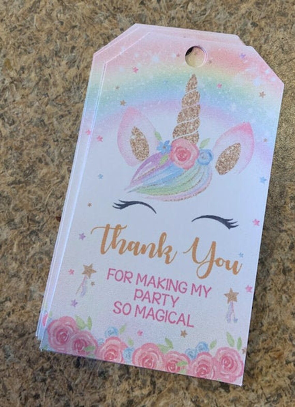 Unicorn Birthday Gift Tags Thank You Tags Unicorn Party - Etsy