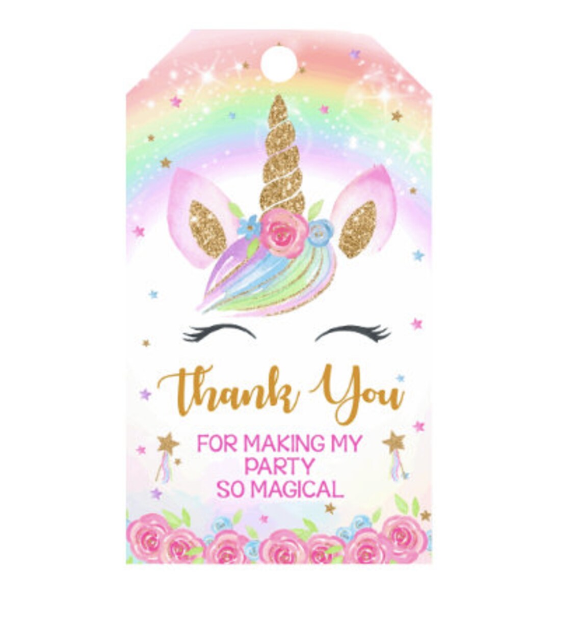 Unicorn Birthday Gift Tags Thank You Tags Unicorn Party - Etsy