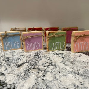 REVERSIBLE: Rustic Wood Valentine AND Easter Blocks Set of 4 - Etsy