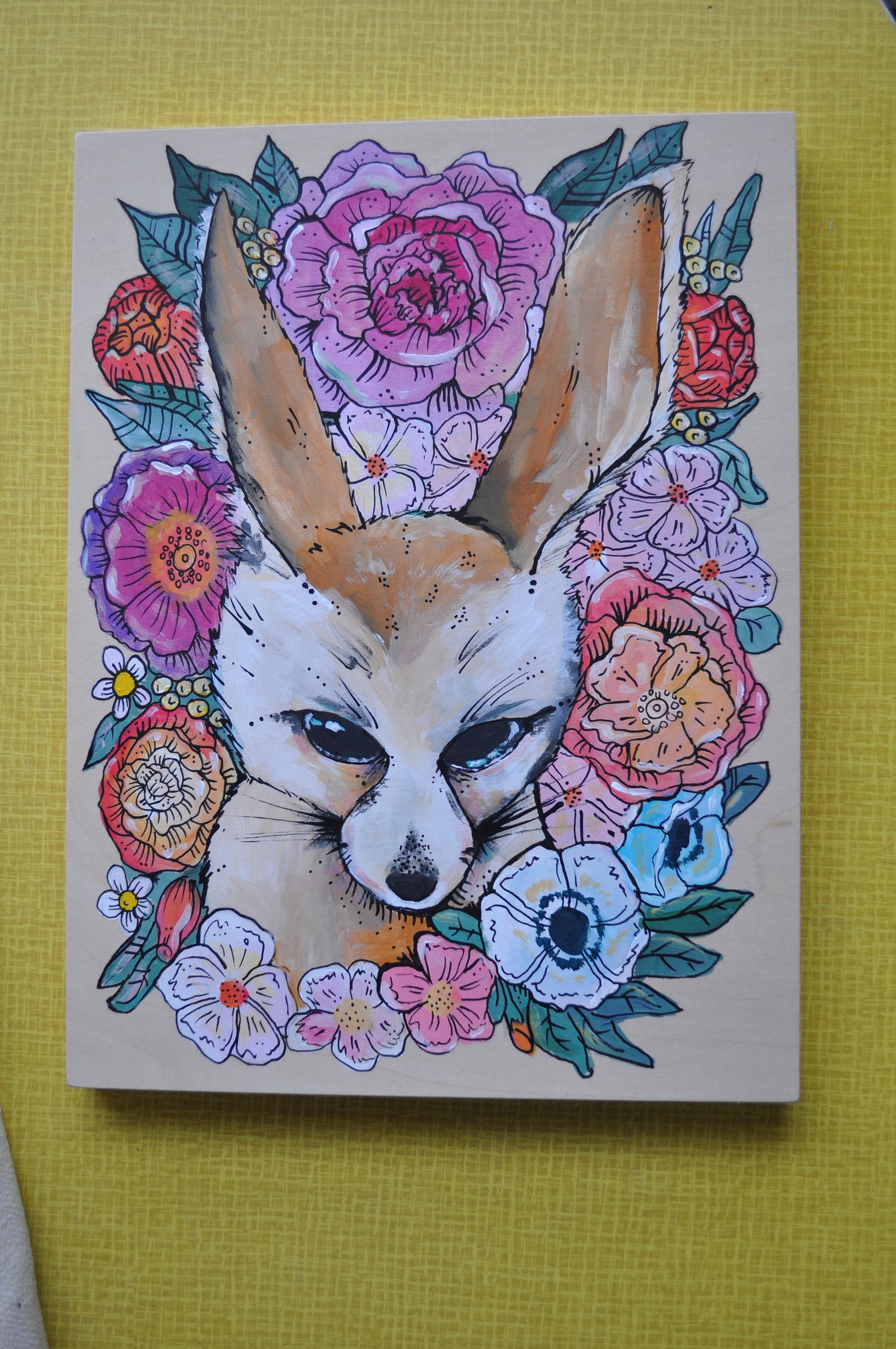 Fennec Fox in Flowers - Etsy