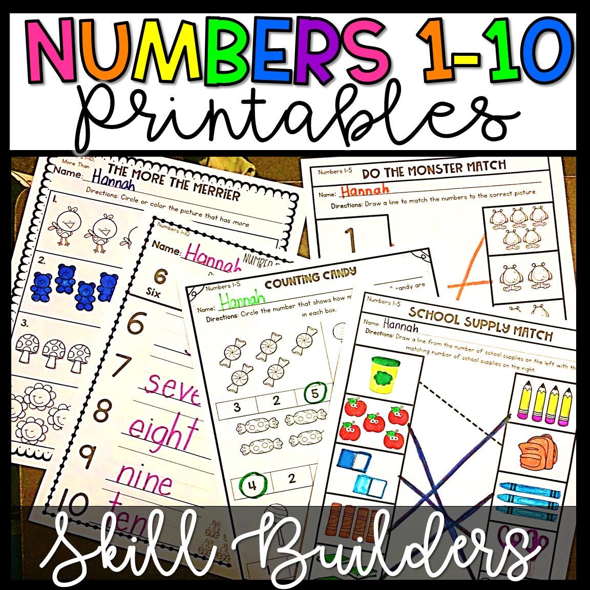 Printable Preschool, Kindergarten and 1st Grade Worksheets, Counting ...