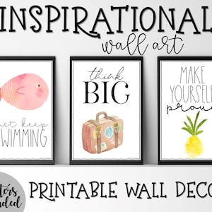 Inspirational and Motivational Watercolor Posters: Printable Wall Art ...