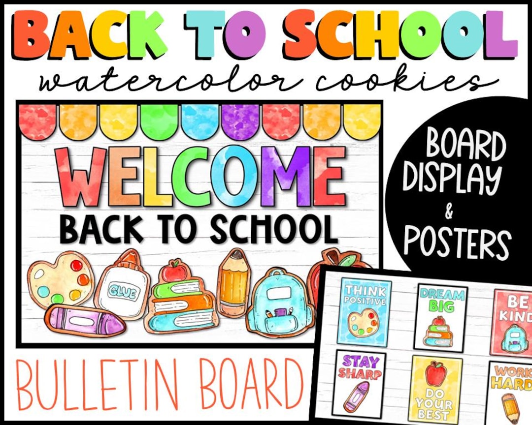 Back to School Bulletin Board Decor and Posters | Bulletin Board Kit ...