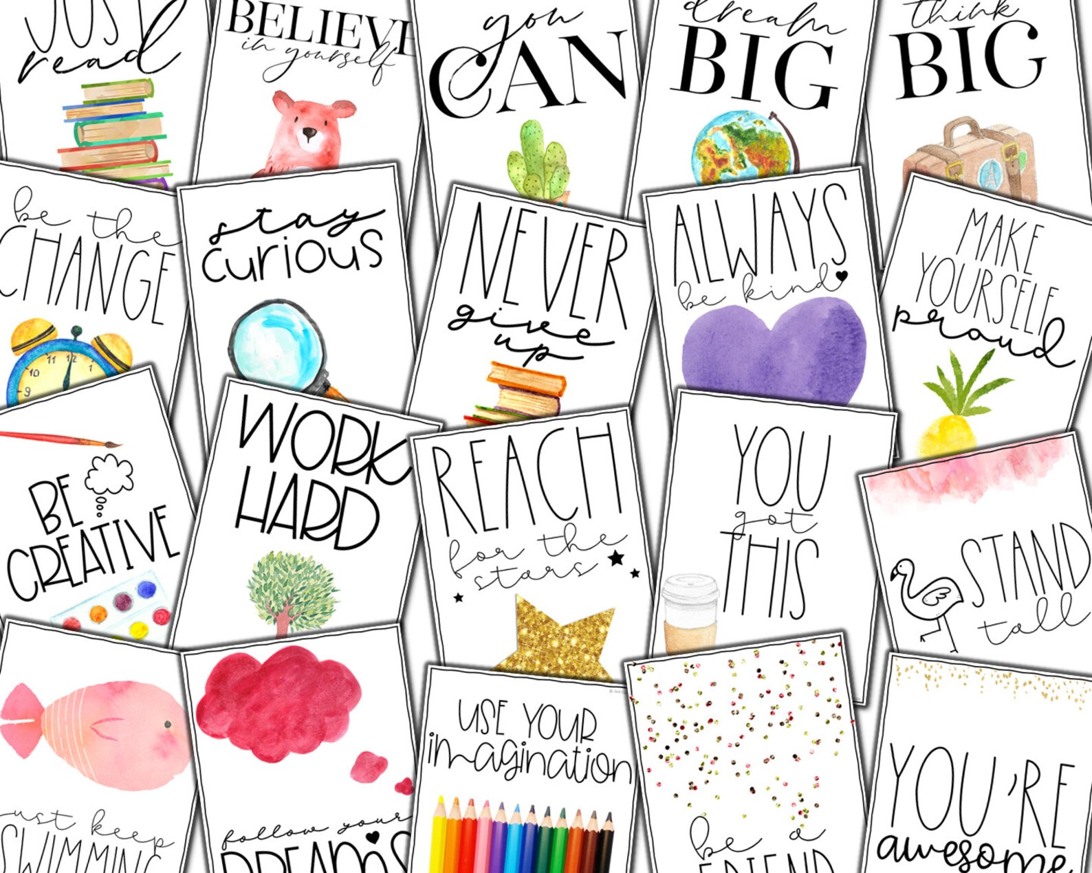 Inspirational and Motivational Watercolor Posters: Printable - Etsy