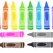 Watercolor Crayons Clipart - Etsy