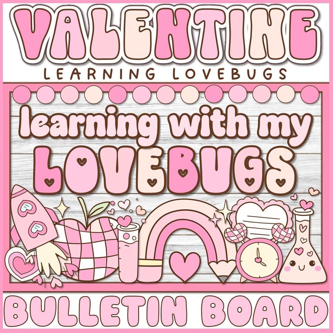 Valentine's Day February Groovy Bulletin Board Display Door Decor ...