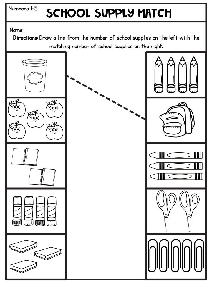 Printable Preschool, Kindergarten and 1st Grade Worksheets, Counting ...